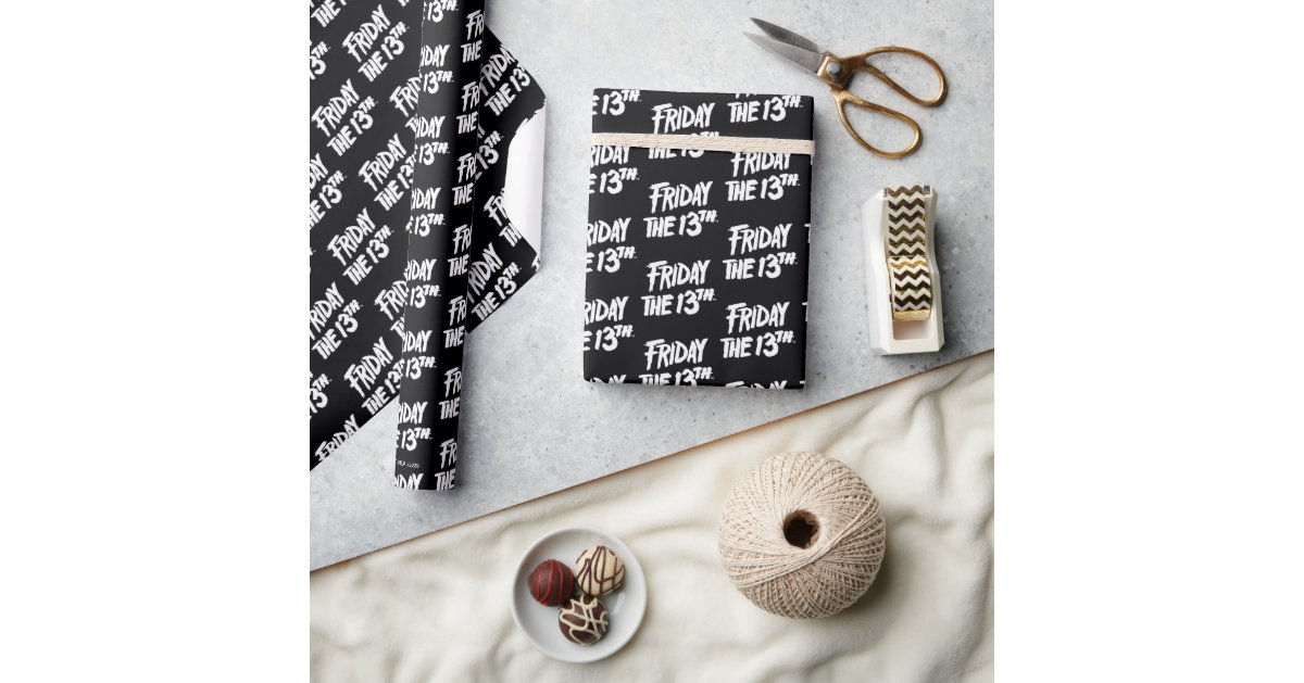 Friday the 13th | Stacked Painted Logo Wrapping Paper | Zazzle