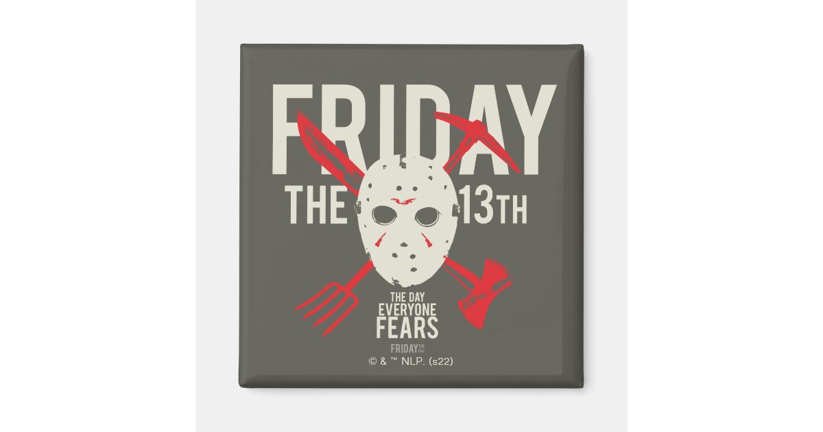 Friday the 13th | Weapons Cross Hockey Mask Magnet | Zazzle