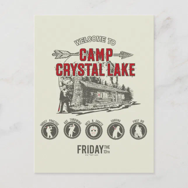 Friday the 13th | Welcome to Camp Crystal Lake Postcard | Zazzle