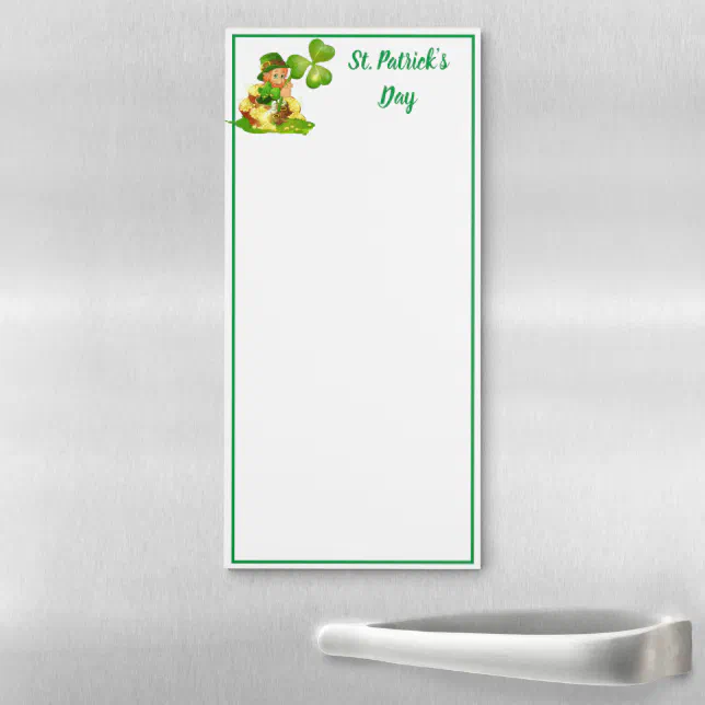 Fridge Note Pad-St. Patrick's Day Magnetic Notepad | Zazzle