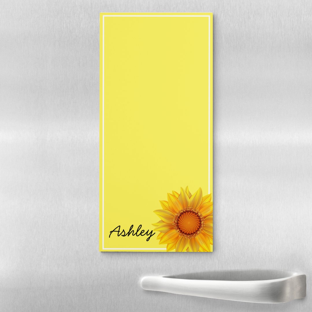 Fridge Note Pad-Sunflower Magnetic Notepad | Zazzle