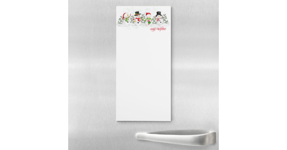 Fridge Notepad-Snowman Magnetic Notepad | Zazzle