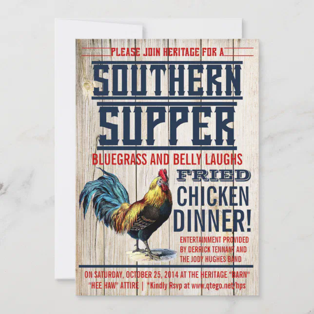 Fried Chicken Dinner Party Invitations | Zazzle