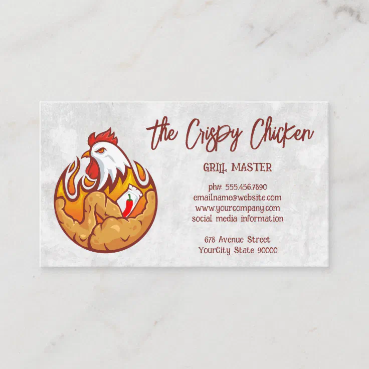 Fried Chicken Restaurant Logo Business Card | Zazzle