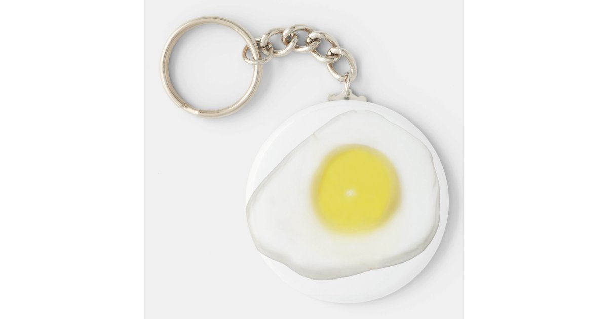 Fried Egg Keychain | Zazzle.com