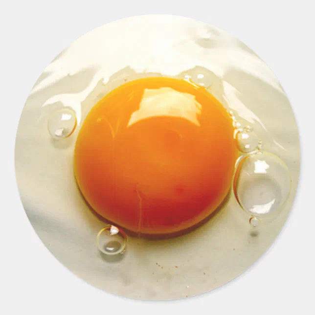 Fried Egg "Sunny side up" Photo Classic Round Sticker | Zazzle