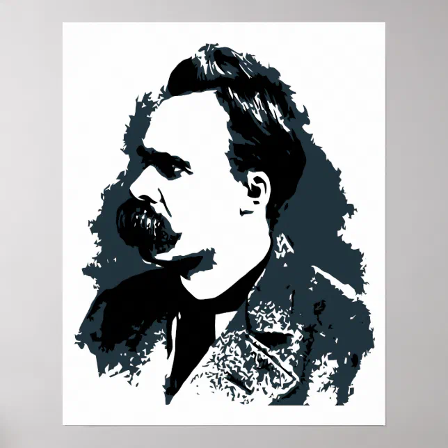 Friedrich Nietzsche portrait vector drawing Poster | Zazzle