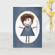 Friend Birthday Stick Figure Girl with Daisies Card | Zazzle