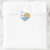 Friend-Chip Goals Funny Milk Cookies Pun Classic Round Sticker | Zazzle