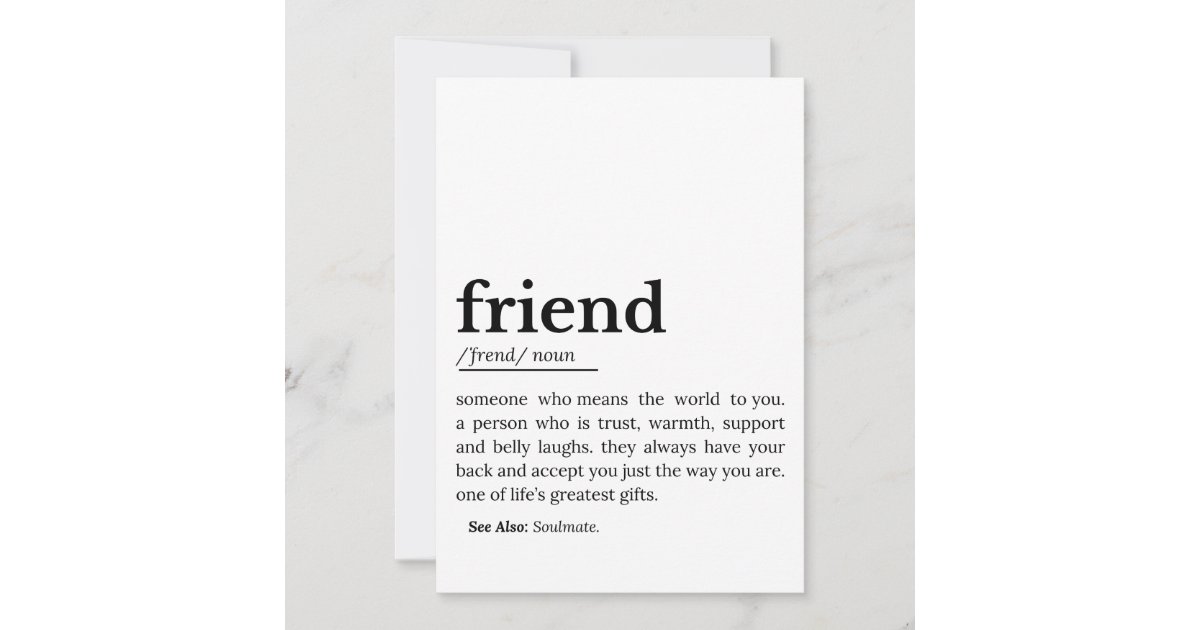 Friend Definition – Heartfelt Meaning Holiday Card | Zazzle