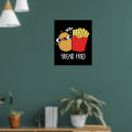 Friend Fried Funny French Fries Pun Dark BG Poster | Zazzle