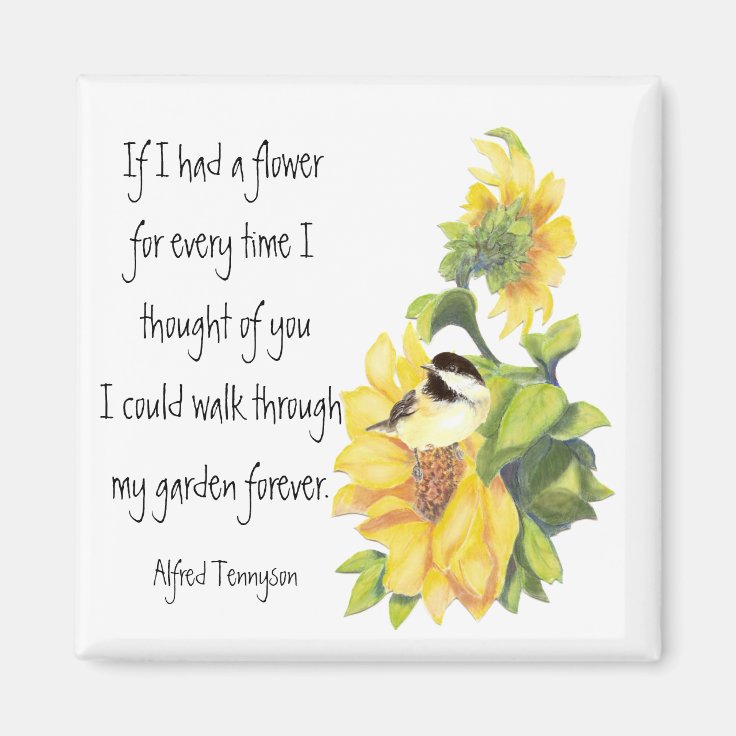 Friend Poem with Chickadee & Sunflower Garden Magnet | Zazzle