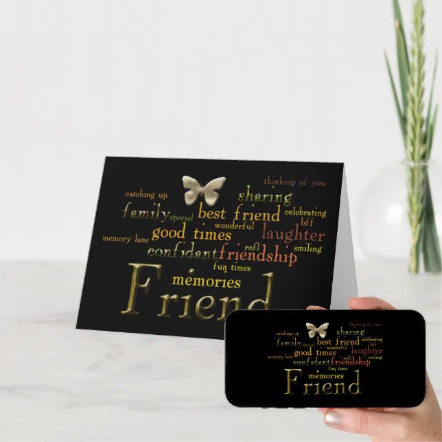 Friend Word Art Card | Zazzle