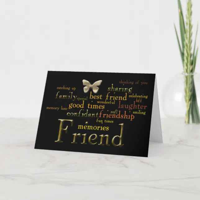 Friend Word Art Card | Zazzle