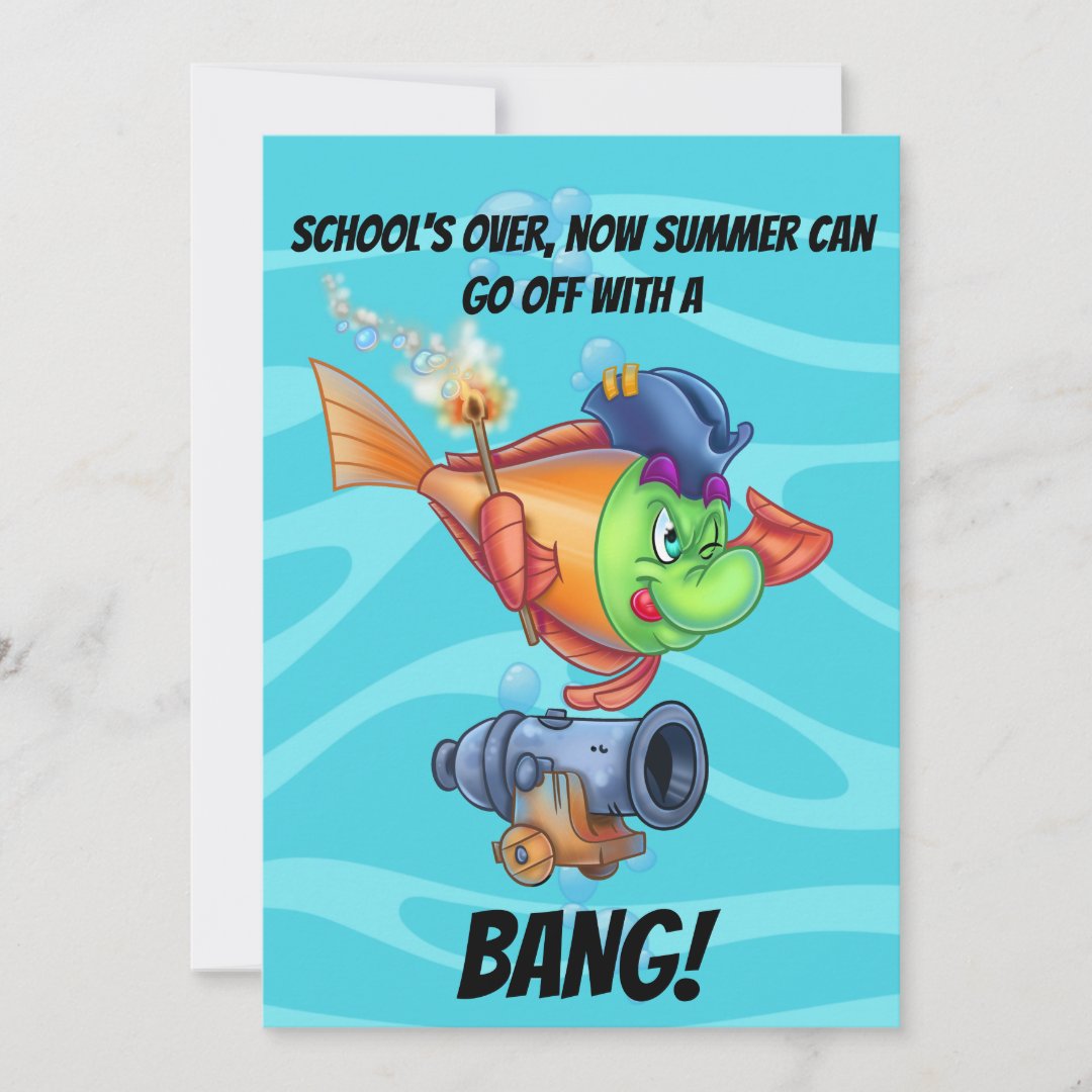 FriendFish cartoon Cute Fish Graduation Card | Zazzle