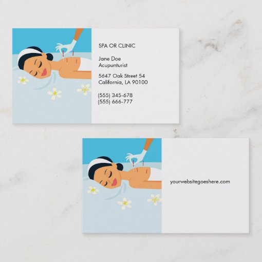 Friendly Acupuncturist Business Card | Zazzle