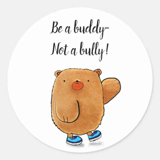 Friendly Be a Buddy Bear Classic Round Sticker | Zazzle