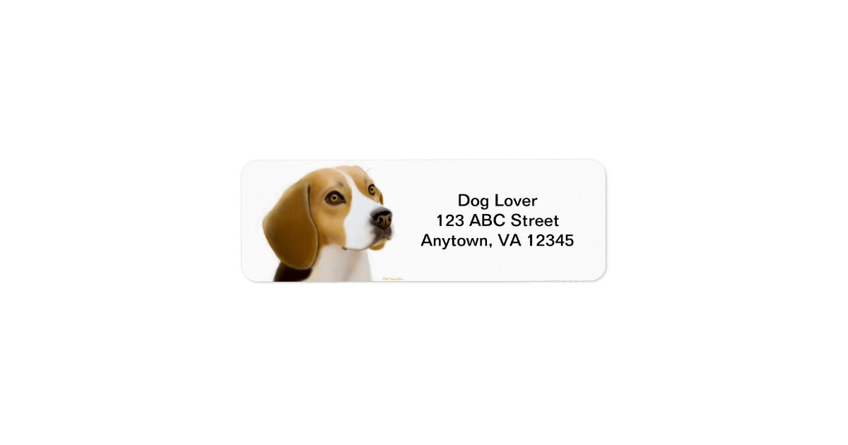 Friendly Beagle Dog Customizable Label | Zazzle