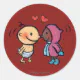Friendly Eskimo Nose Kisses Kids Classic Round Sticker | Zazzle