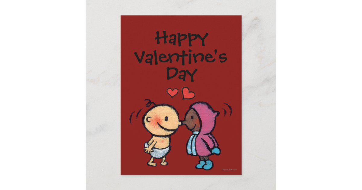 Friendly Eskimo Nose Kisses Kids Holiday Postcard | Zazzle