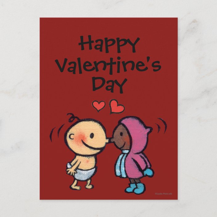 Friendly Eskimo Nose Kisses Kids Holiday Postcard | Zazzle.com