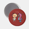 Friendly Eskimo Nose Kisses Kids Magnet | Zazzle