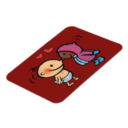 Friendly Eskimo Nose Kisses Kids Magnet | Zazzle