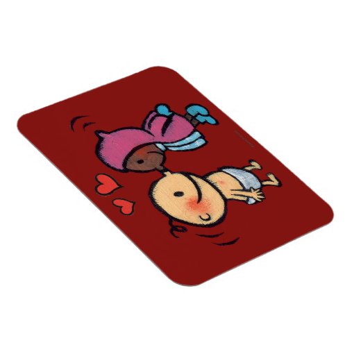 Friendly Eskimo Nose Kisses Kids Magnet | Zazzle