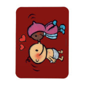 Friendly Eskimo Nose Kisses Kids Magnet | Zazzle