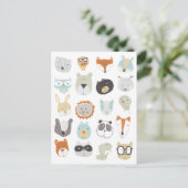 Friendly Faces | Cute Animal Portraits Postcard | Zazzle