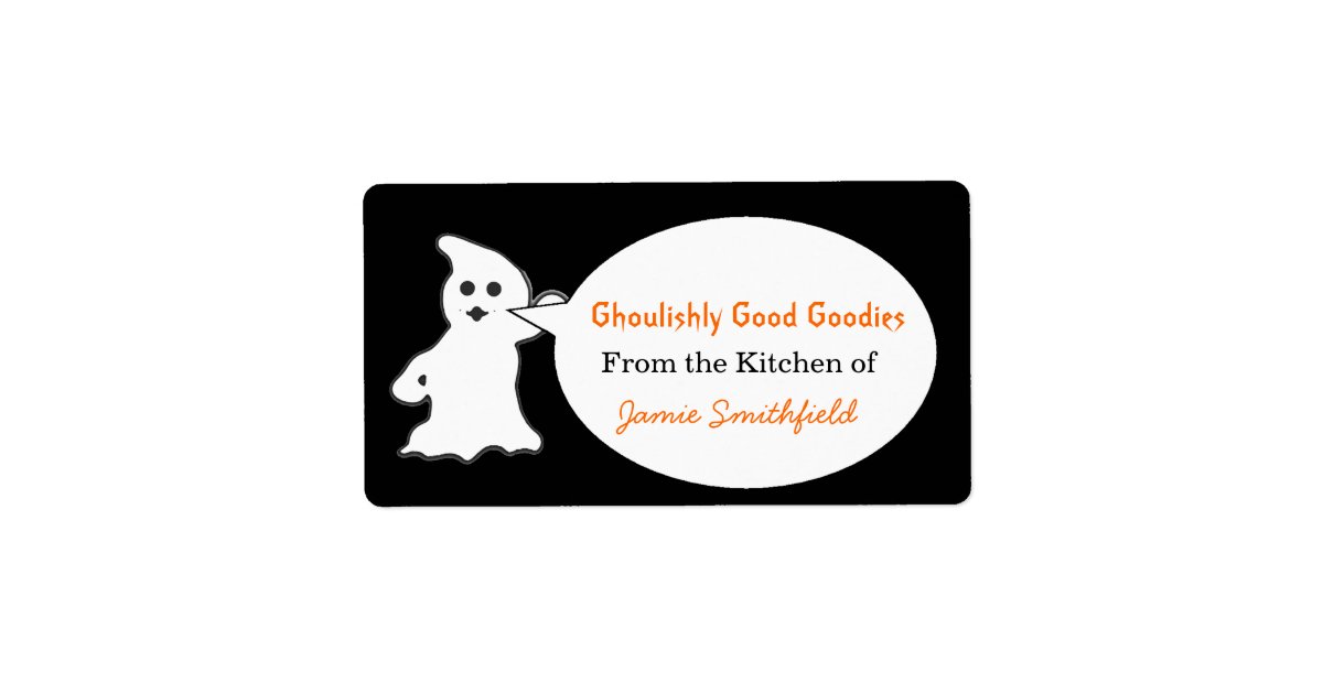 Friendly Ghost Halloween Kitchen Labels | Zazzle
