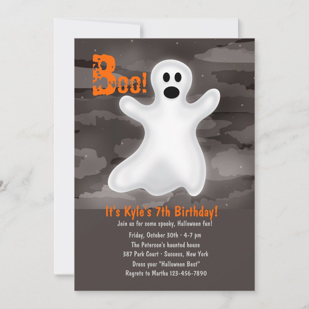 Friendly Ghost Halloween Party Invitation | Zazzle