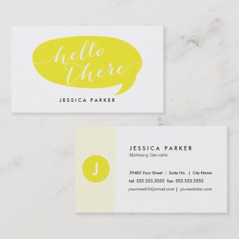 Friendly Hello Business Cards | Zazzle