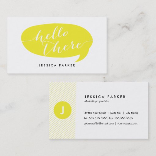 Friendly Hello Business Cards | Zazzle