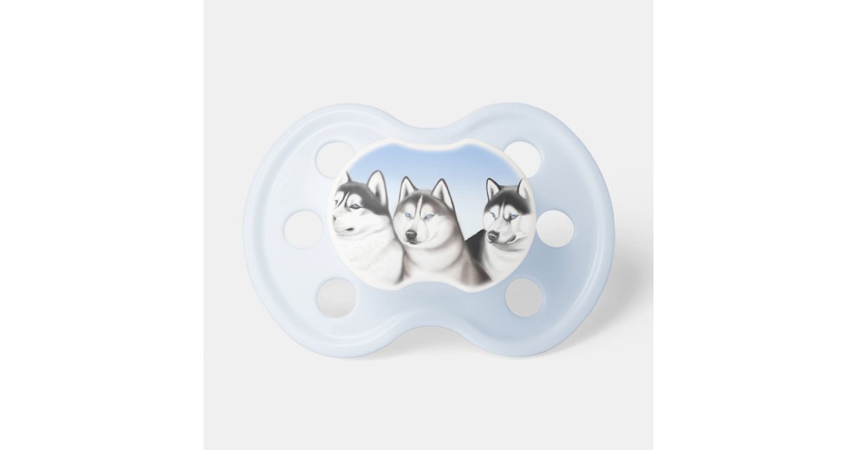 Friendly Husky Dogs Baby Pacifier | Zazzle