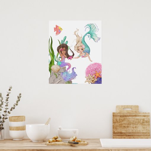 Friendly Mermaids Poster | Zazzle