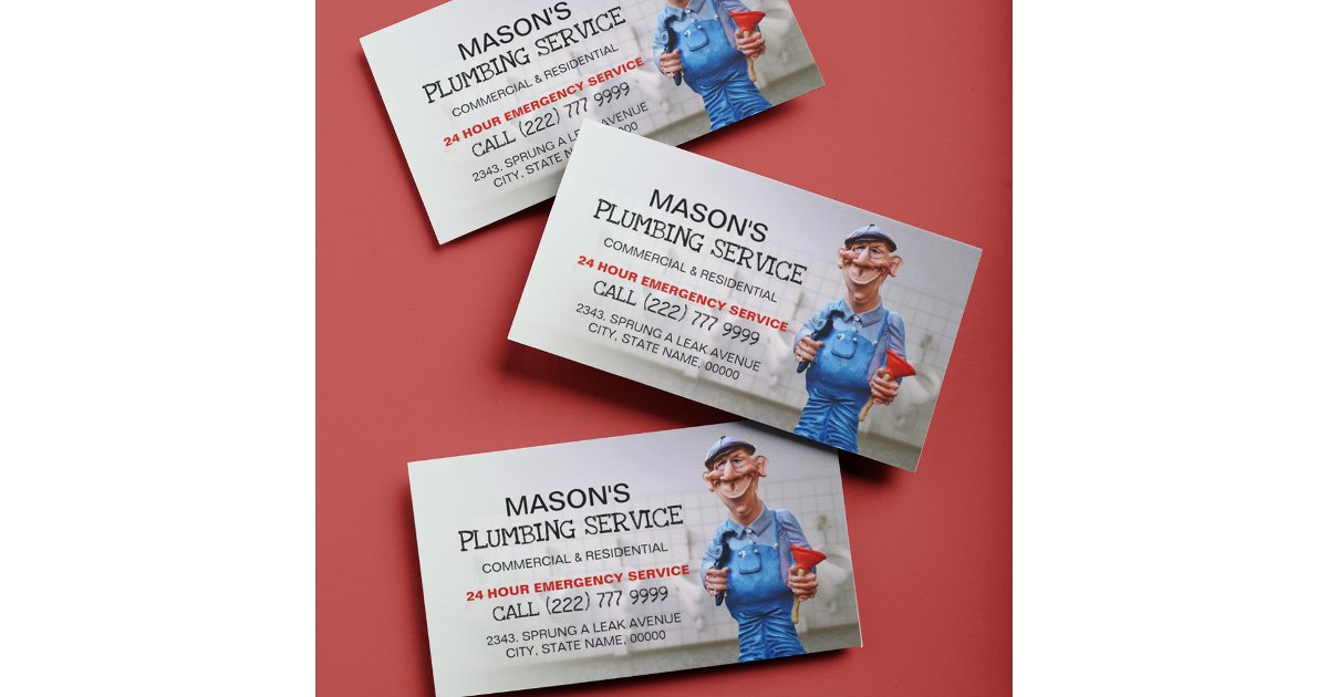 Friendly Plumbers & Plumbing Service Business Card | Zazzle