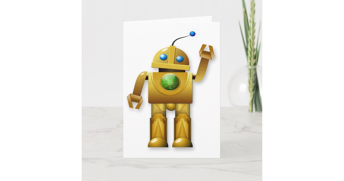 Friendly Robot Greeting Cards | Zazzle