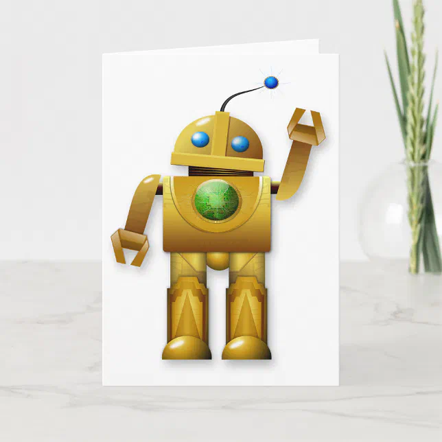 Friendly Robot Greeting Cards | Zazzle