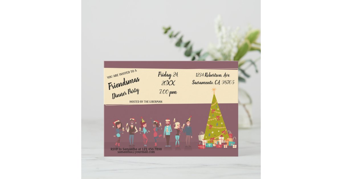 Friendmas Dinner Party Invitation | Zazzle