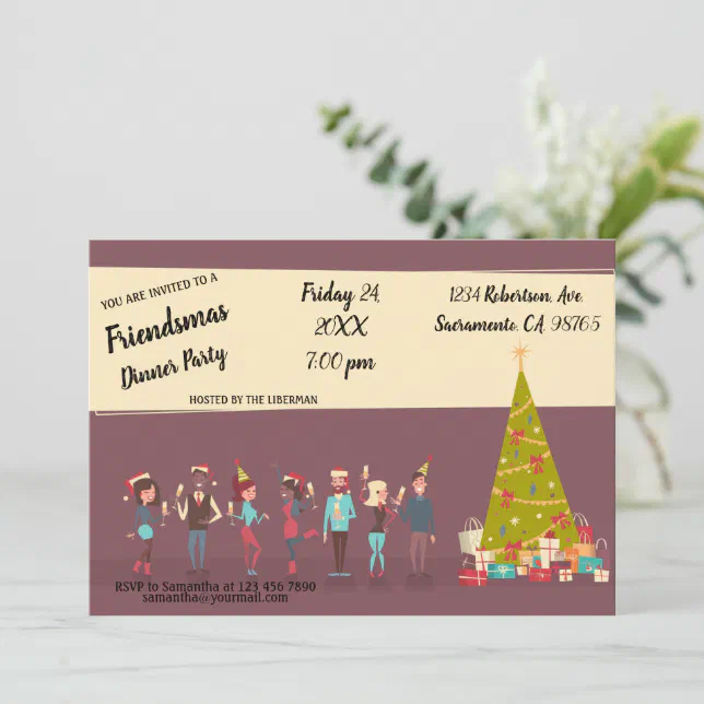 Friendmas Dinner Party Invitation | Zazzle