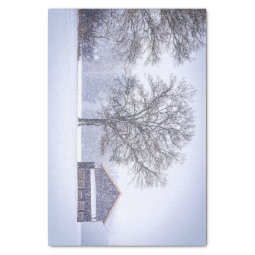 Friends - A Barn and a Tree in Snow Tissue Paper | Zazzle