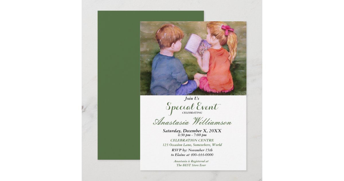 FRIENDS AND FAMILY READING PARTY EVENT INVITE | Zazzle