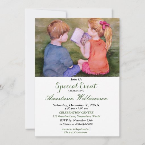 FRIENDS AND FAMILY READING PARTY EVENT INVITE | Zazzle