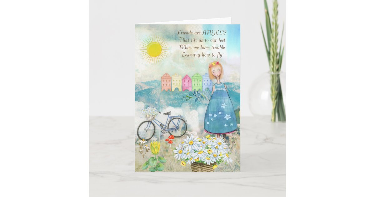FRIENDS ARE ANGELS GREETINGS CARD | Zazzle