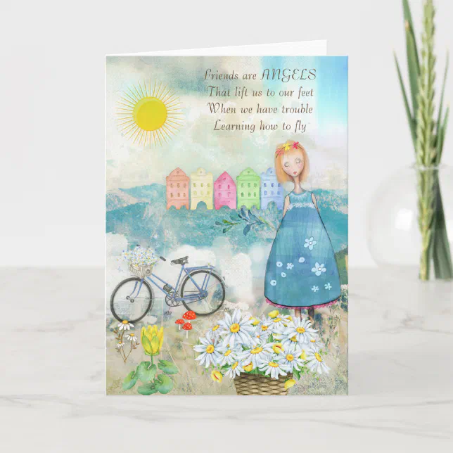 FRIENDS ARE ANGELS GREETINGS CARD | Zazzle