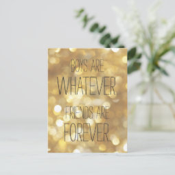 Friends are Forever Gold Sparkles Friendship Quote Postcard | Zazzle