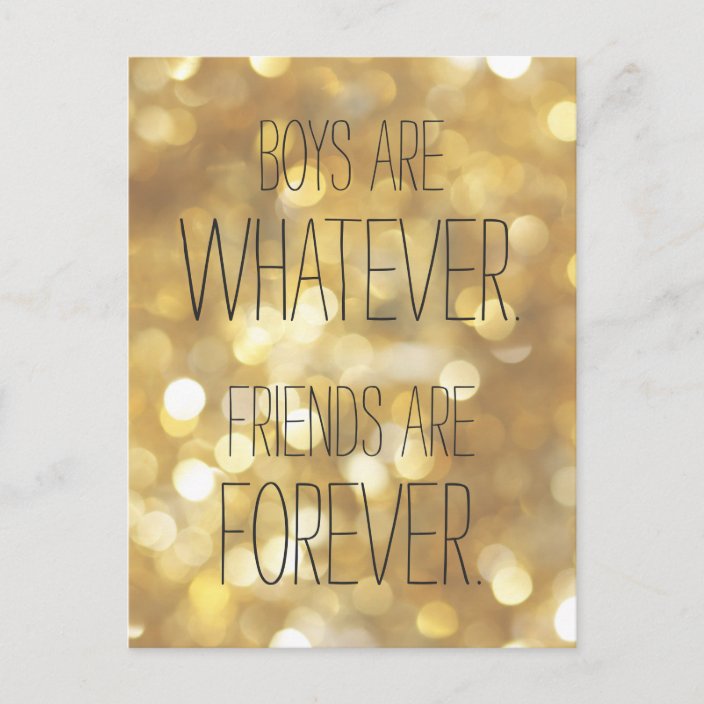 Friends are Forever Gold Sparkles Friendship Quote Postcard | Zazzle.com