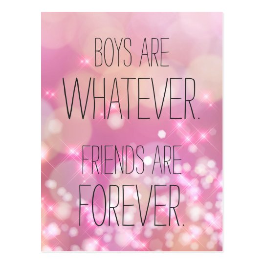 Friends are Forever Pink Sparkles Friendship Quote Postcard | Zazzle.com