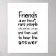 Friends are rare people Friendship Quote Black Poster | Zazzle